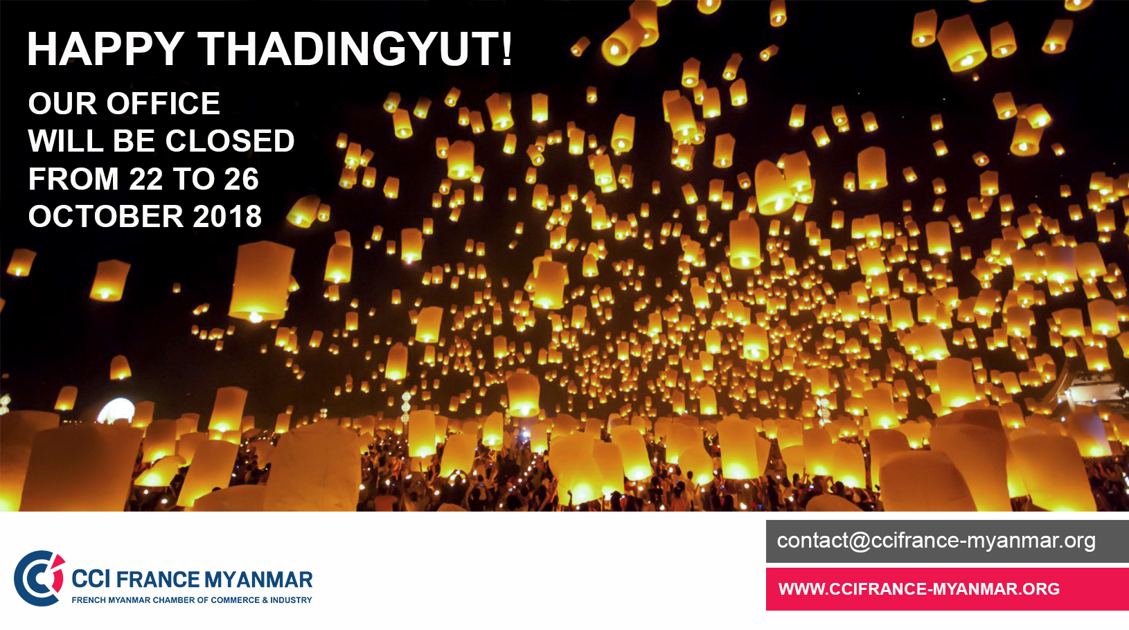 Thadingyut Holiday Announcement | CCI France Myanmar