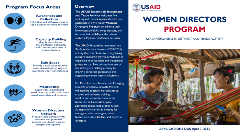 WOMEN DIRECTORS PROGRAM_USAID | CCI France Myanmar